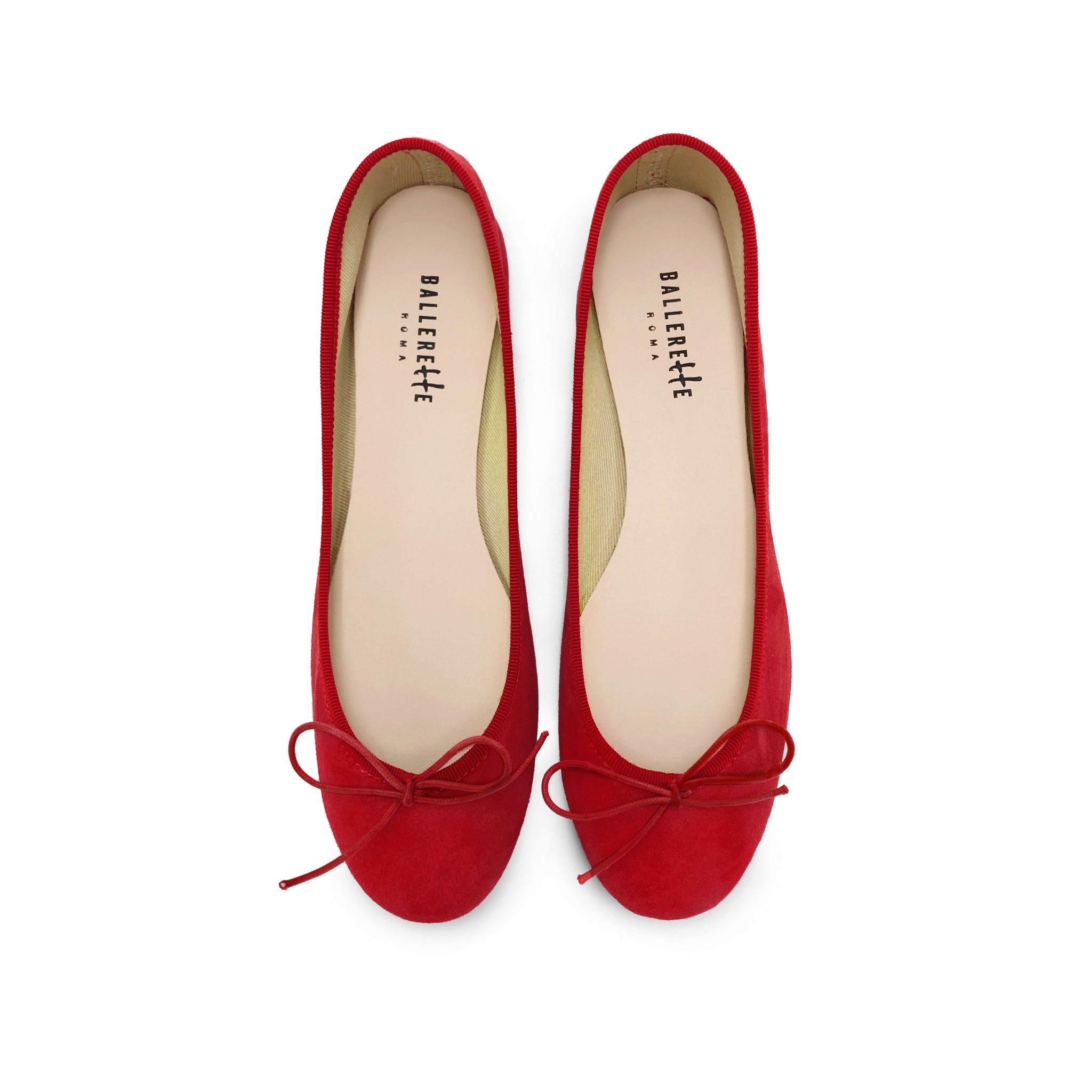 Rote Ballerinas aus Wildleder